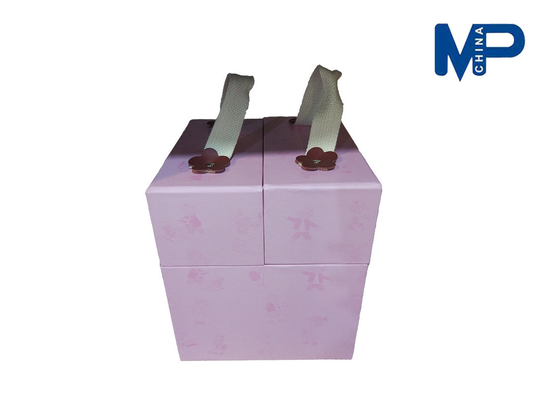 Aufbereitete dekorative kundengebundene Geschenkboxen/kosmetischer Papierkasten mit gesponnenem Gurt