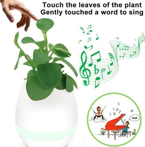 Music Flower Pot K3 Portable Bluetooth Speaker Changeable Colors DC 5V LED Smart Lights