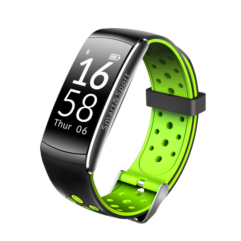 0.96 Inch LED Smart Watch 128*64 Dots Size HR Sensor Silicon Labs Si1142 USB Port