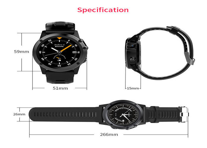 GPS Navigation LED Smart Watch MTK6572 Dual Core CPU With Heart Rate Monitor Function