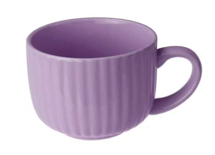 Mini-Normallack 480ml Steingut-kundenspezifische keramische Becher mit Streifen formen