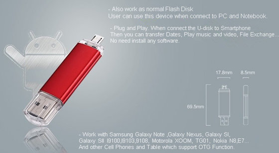 Customized OTG mobile phone usb flash drive 2GB 4GB 8GB 16GB 32GB 64GB supplier