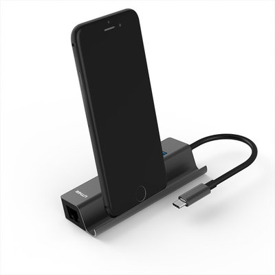 Type-C USB 3.0*3 Hub for MacBook Pro Air Multi function USB with RJ45 1000mbps with PD Charging Port Hubs with mobile st