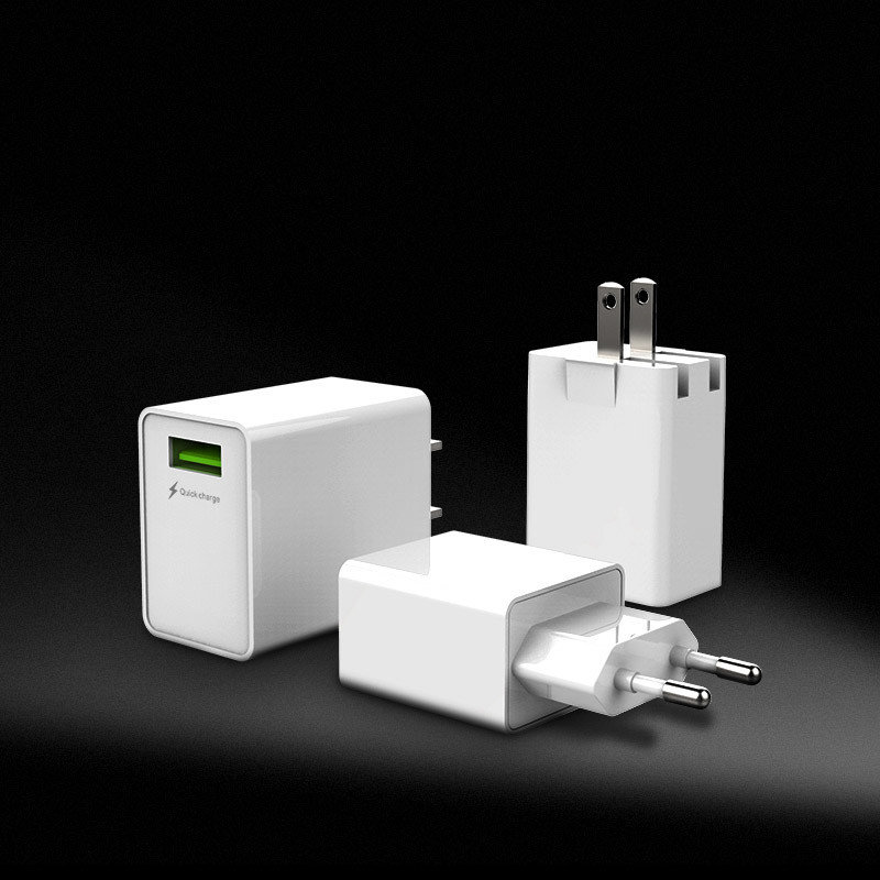 2018 Single USB 5V-3A QC3.0 Fast Charger, Charger Adapter for Smart Phone,with EU and US plug