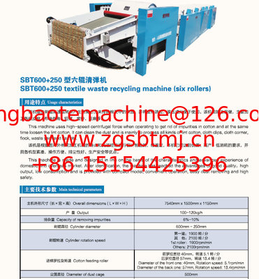 waste cotton recycling machine
