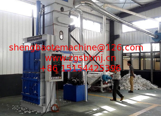 SBT125 automaticlly hydraulic cotton fiber baling machine recycled polyester fiber baler