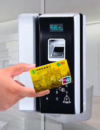 Mobile Control Smart Glass Door Lock Electroplating Surface FRR <0.1%