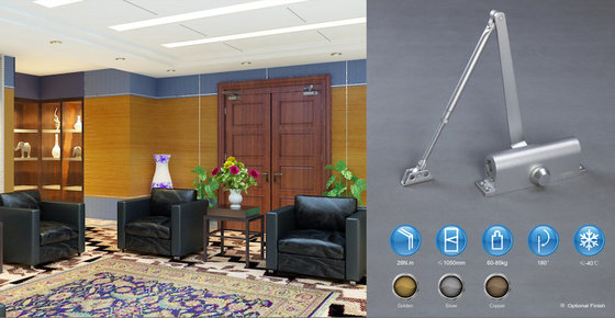 Overhead Automatic Door Closer Two Stages Adjustable Speed Friction Resistant