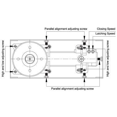 Single Cylinder Floor Spring Hinge EN2 - 4 Power For Doors With Top Bottom Pivot