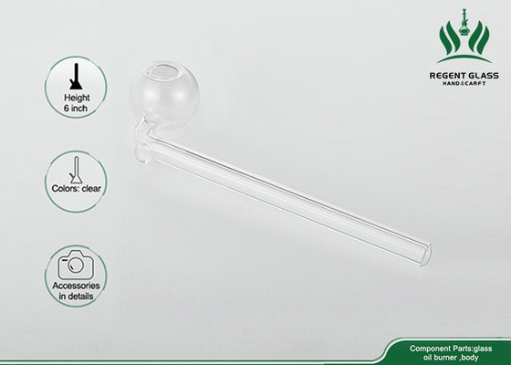 12Cm Clear Glass Oil Burner Tube / 6 Inches Oil Nail Somking Pipes Custom