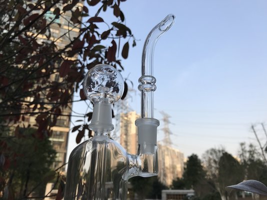 Double Perc DAB Oil Rigs , 7 Inches Oil Rig Sheldon Smoking Water Pipe In 14.4mm