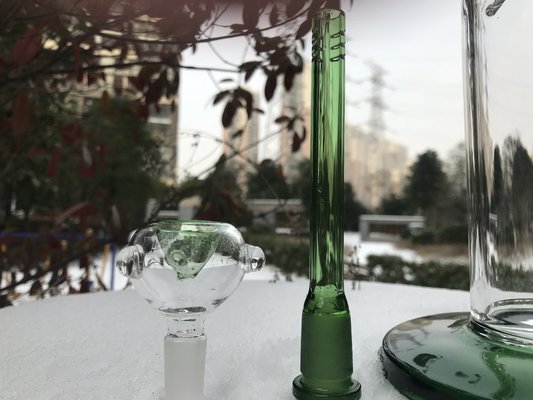 Green Hookah Illadelph Glass Water Pipe , Hubble Bubble Pipe 60 X 5mm Tubing