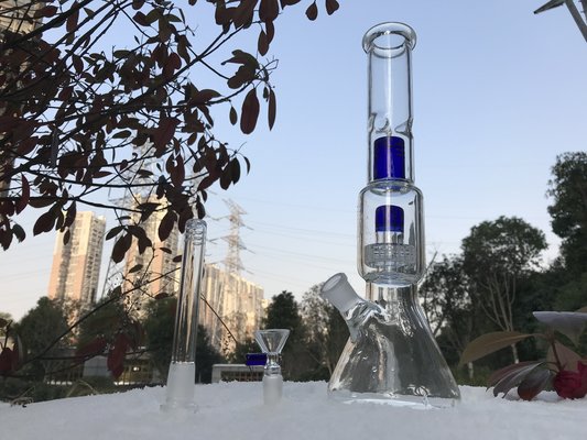 Matrix Two Layer Percs Glass Smoking Tubes Mobius Bubbler Glass Bongs 18.8mm Male Joint