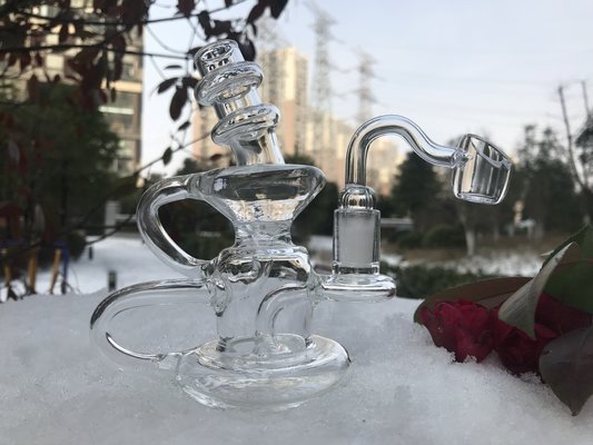 Clear Beaker Bottom Large Tube , Perc Glass Water Pipe With Downstel And Bowls