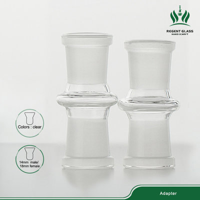 Two Joints Smoking Accessories Glass Adapter , Clear Double Bowl Bong Attachment