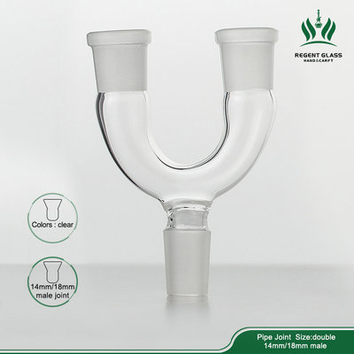 Glass Adapter Glass Bongs Accessories 18.8mm Male With Double 18.8mm Female Joint Size
