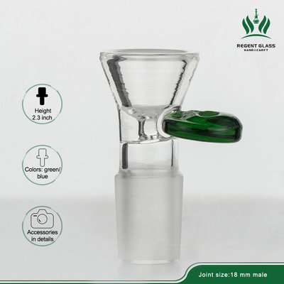 Miled Face Male Female Glass Bubbler Bowl Clear And Green For Oil Rig Water Pipes