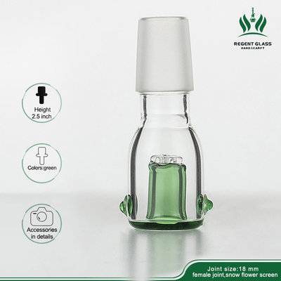 Green 2.5 Inches Heady Oil Rig Glass Bowls , Glass Herb Bubbler Smoking Accessories Bowl