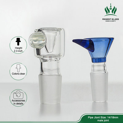 Clear Triangle Glass Bubbler Bowl , Hand Blown Glass Water Bongs Accessories