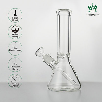 9MM Classic Glass Water Tube Detachable Stem Diffuser With Stem Ice Catcher And Bowl