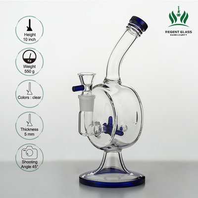 Custom Hookahs Straight Tube , Smoking Glass Water Pipe 5 Mm Thickness