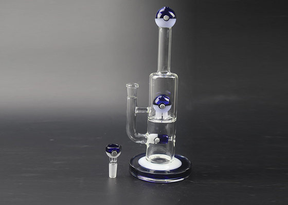 Poke Ball Style BGlass Water Bubblers Dark Blue Colour For Tobacco Smoking