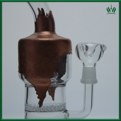 Copper Plating Glass Water Bongs 9 Inches Universal With Cross - Crystal Recycler