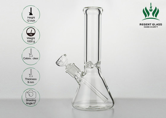 Classic Smoking Glass Water Bongs 12 Inches 9MM Thickness With Detachable Stem