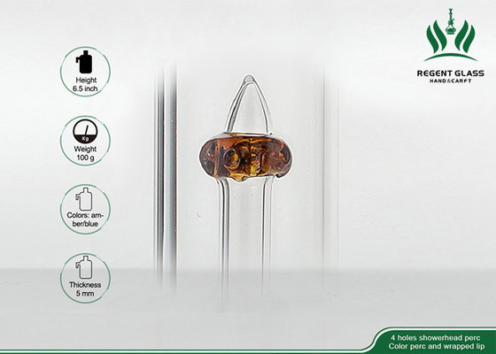 Amber Blue Sherlock style Glass Hammer Bubbler for Smoking Hand pipes