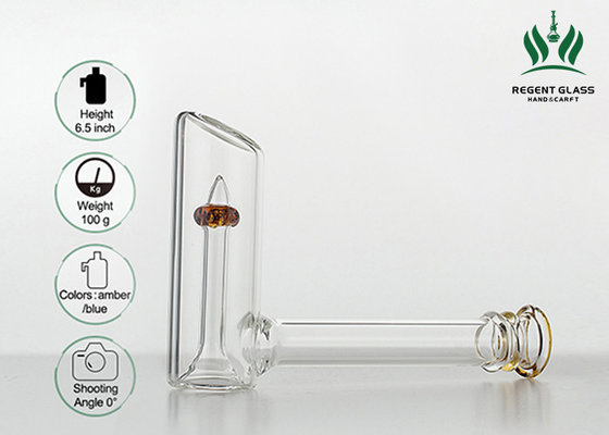 Amber Blue Sherlock style Glass Hammer Bubbler for Smoking Hand pipes