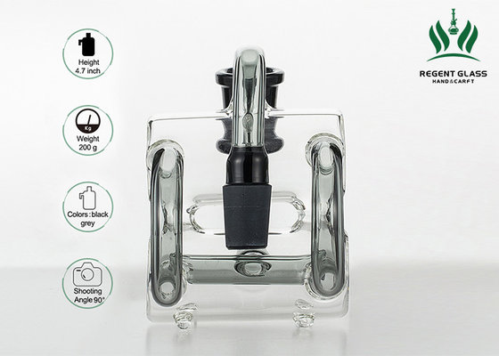 Dark Grey Glass Bongs Accessories with 18.8mm female and 18.8 male joint for Glass Smoking Bongs