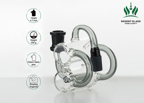 Dark Grey Glass Bongs Accessories with 18.8mm female and 18.8 male joint for Glass Smoking Bongs