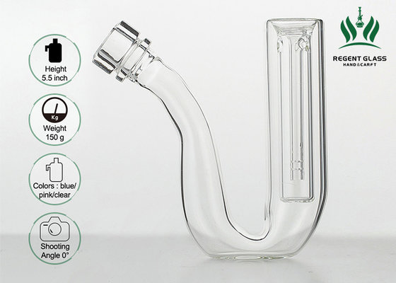 Borosilicate Glass Hammer Bubbler /  Hand Smoking Pipes 5.5 Inches Carb On Left Side