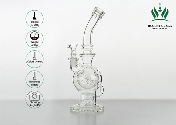 Clear CCG Perc Glass Water Pipe , Stemless Honeycomb Diffuser Smoking Glass Water Pipe