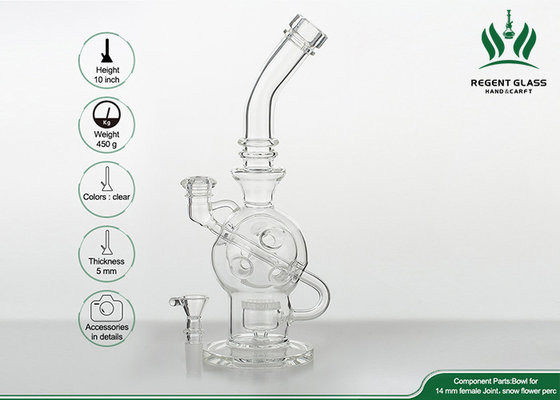 Clear CCG Perc Glass Water Pipe , Stemless Honeycomb Diffuser Smoking Glass Water Pipe