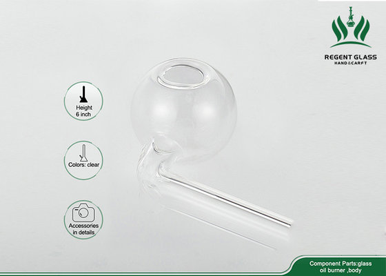 12Cm Clear Glass Oil Burner Tube / 6 Inches Oil Nail Somking Pipes Custom