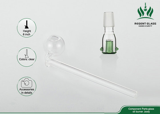 12Cm Clear Glass Oil Burner Tube / 6 Inches Oil Nail Somking Pipes Custom