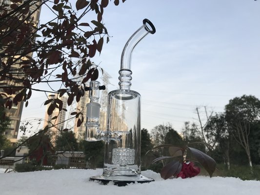 Hand Blown Glass Water Bongs Shower Head Diffuser Bubbler 18.8mm Joint  600g