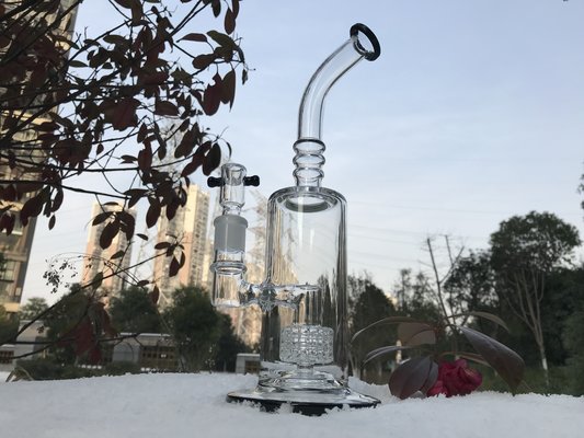 Hand Blown Glass Water Bongs Shower Head Diffuser Bubbler 18.8mm Joint  600g