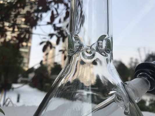 Fixed Diffused Glass Smoking Tubes Fixed Diffused 14mm Male Joint Mini Beaker Glass Bongs