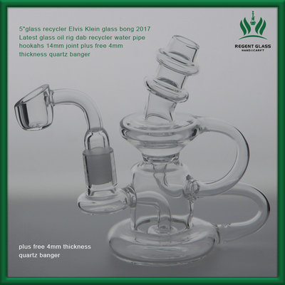 5 Inches Colorful Klein Oil Oil Rig Bubbler Clear Recycler Water Smoking Pipe