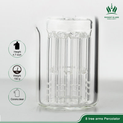 8 Fingers 4.7 Inches Glass Ash Catcher 18.8mm 8 Tree Arms Percolator For Smoking Water Pipes