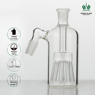 8 Sprinkler Percolator Glass Bongs Accessories Clear Ash Catcher 45 Degree 14.4mm Female Male