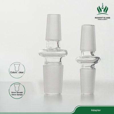Clear Glass Bubbler Bowl Adapter 14mm Male 18mm Male Two Joints  For  Bong