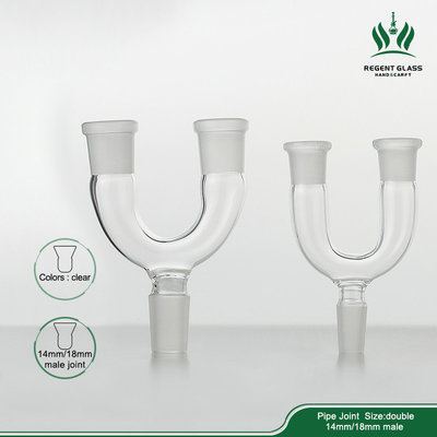 Glass Adapter Glass Bongs Accessories 18.8mm Male With Double 18.8mm Female Joint Size