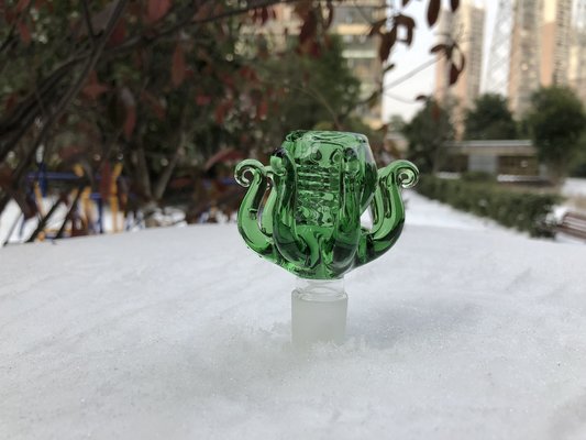3.5 Inches Glass Bubbler Bowl 14.4mm Male Octopus Green Color For Glass Bong Water Pipe