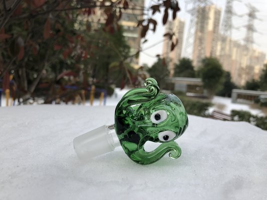 Green Glass Bongs Accessories Bowl 3.5 Inches Length For Water Smoking Pipe