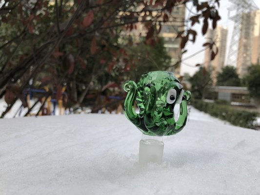 Green Glass Bongs Accessories Bowl 3.5 Inches Length For Water Smoking Pipe