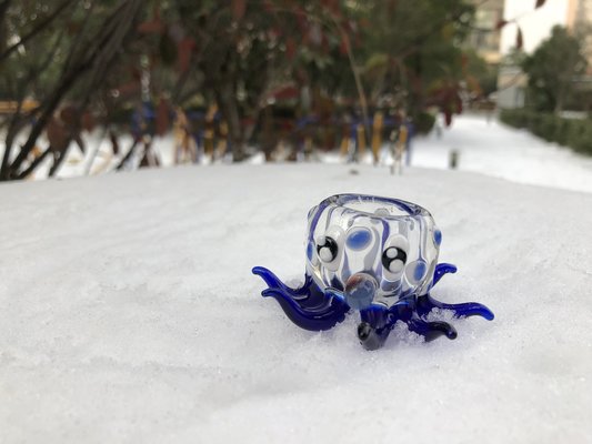 Glass Bongs Accessories  Bowl  With 18.8mm Male Blue  Octopus  For  Water Pipe