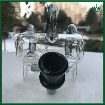 Custom Glass Oil Burner Tube Bongs Accessories 4.7 Inches Grey Double Barrel Recycler